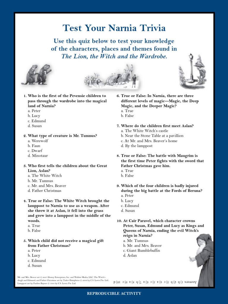 Test Your Narnia Trivia: Use This Quiz Below To Test Your Knowledge of ...