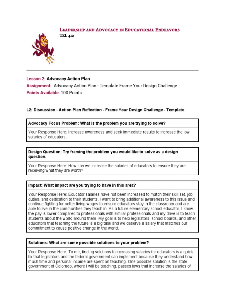 l2 - Assignment Advocacy Action Plan - Frame Your Design Challenge ...