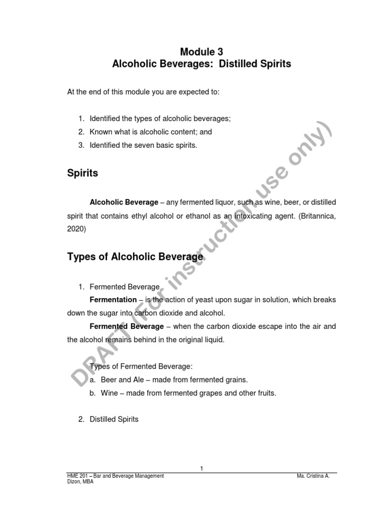 Alcoholic Beverages: Distilled Spirits | PDF | Whisky | Alcoholic Drinks