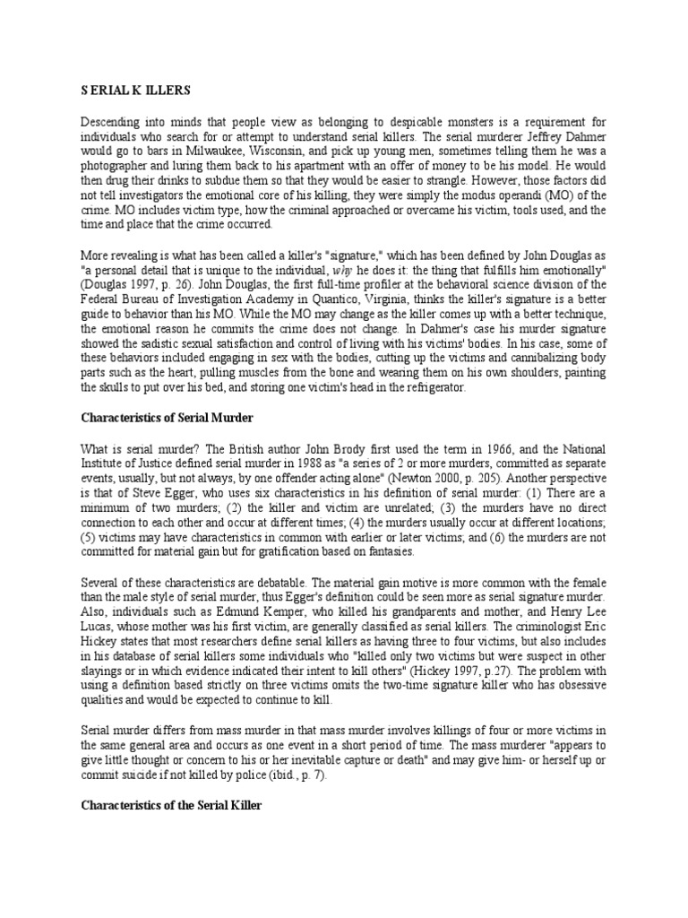 Serial Killers Psychology | PDF | Serial Killer | Aggression