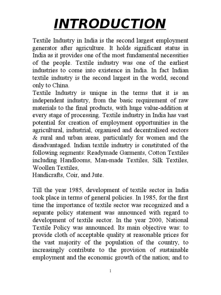 Overview of India's Textile Industry | PDF | Weaving | Cotton