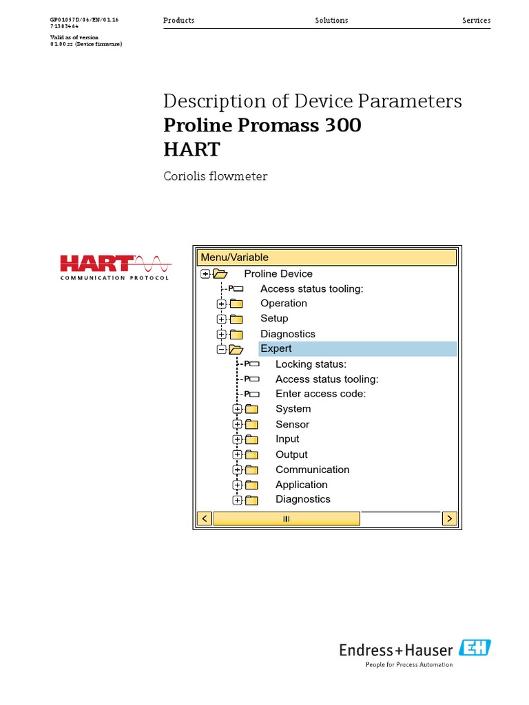 Promass Q300 GP01057DEN - 0116 PDF | PDF | Parameter (Computer ...