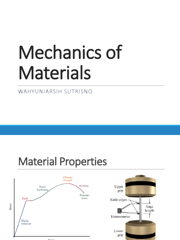Mechanics of Materials - Material Properties and Axial Deformation PDF ...