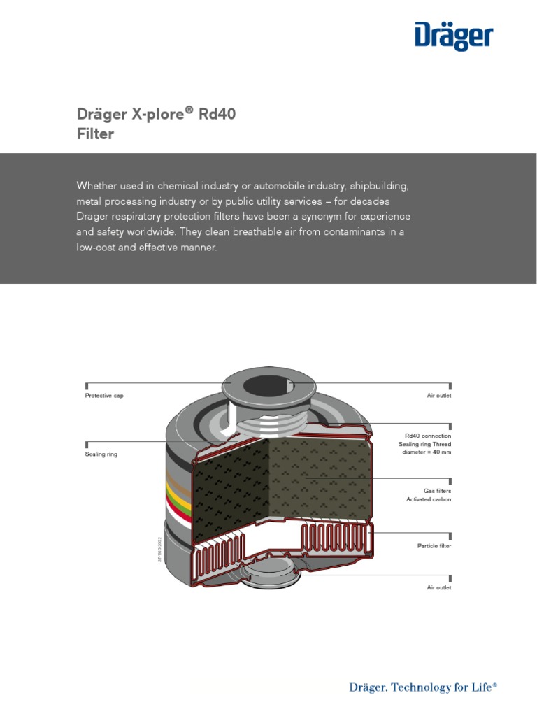 Dräger X-Plore Rd40 Filter: Protective Cap Air Outlet | PDF | Shelf ...