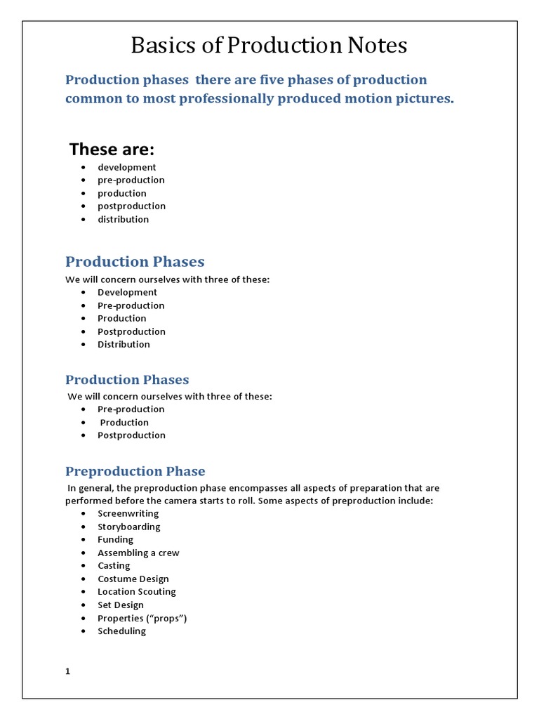 Overview of Film Production Phases | PDF | Filmmaking | Screenplay