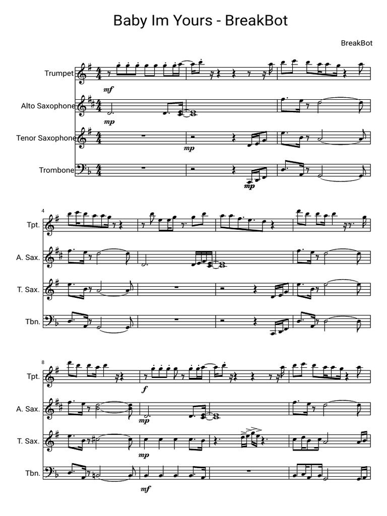 Baby Im Yours - Breakbot | PDF | Elementary Organology | Woodwind Instruments