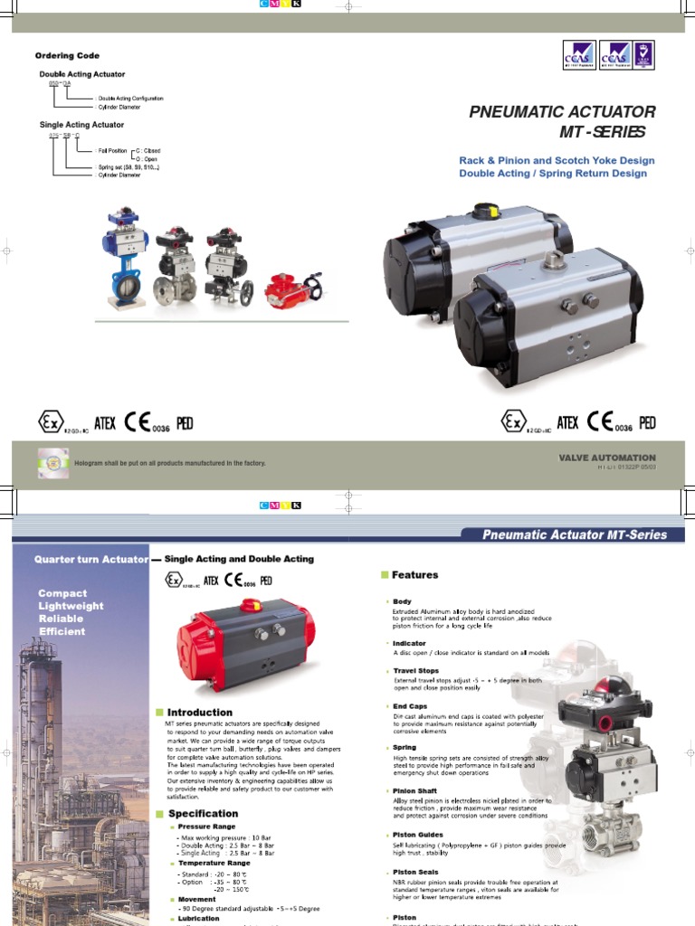 Pneumatic Actuator - Series: Rack & Pinion and Scotch Yoke Design ...