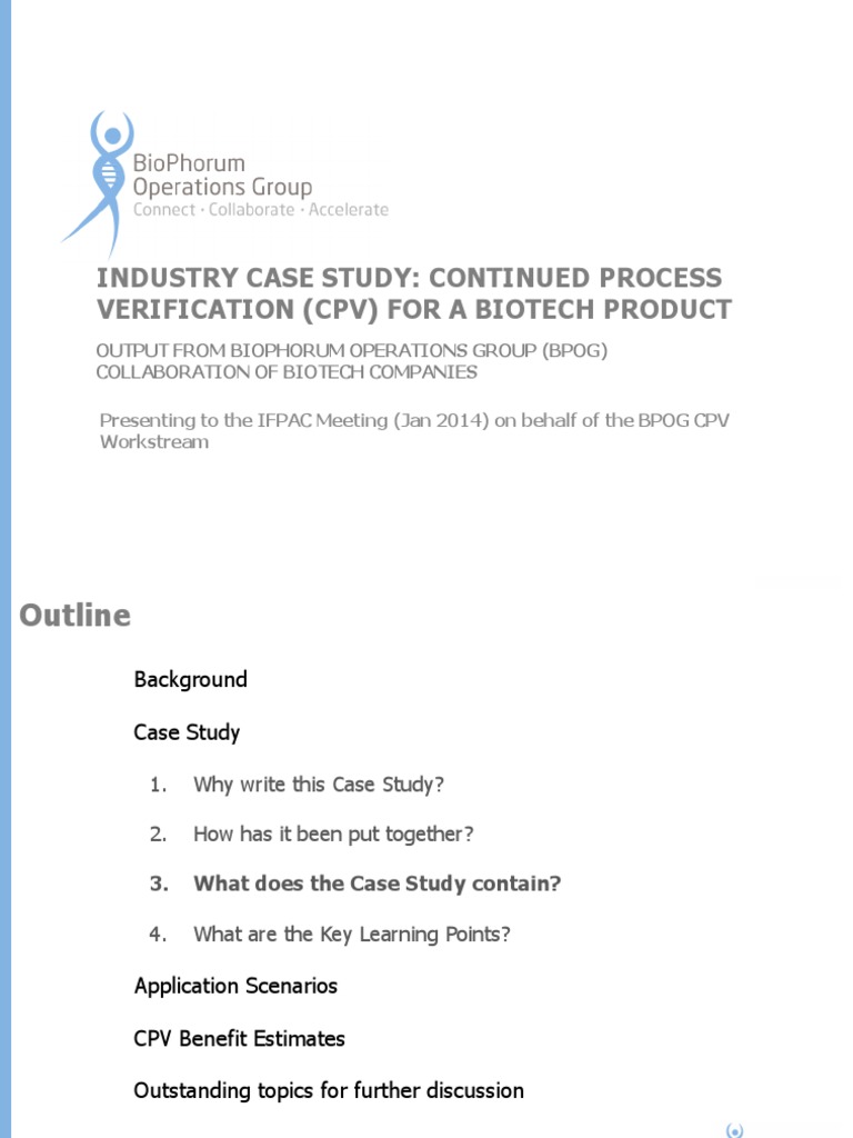 Industry Case Study Continued Process Verification CPV For A Biotech ...