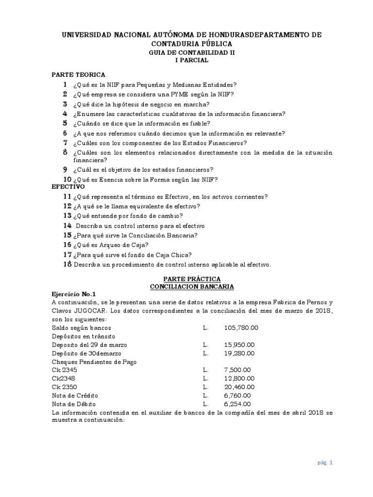 Guia Primer Parcial Ii Periodo 2020 | PDF | Cheque | Bancos