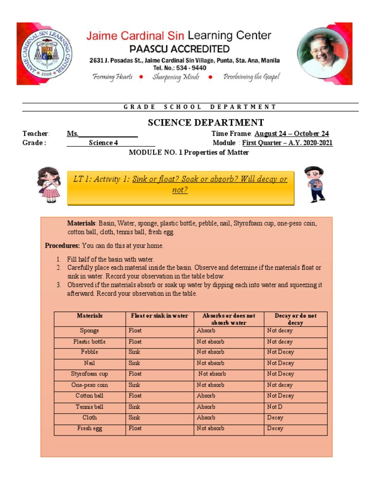 Grade 4 Decaying Materials Worksheet | PDF | Decomposition | Biodegradation
