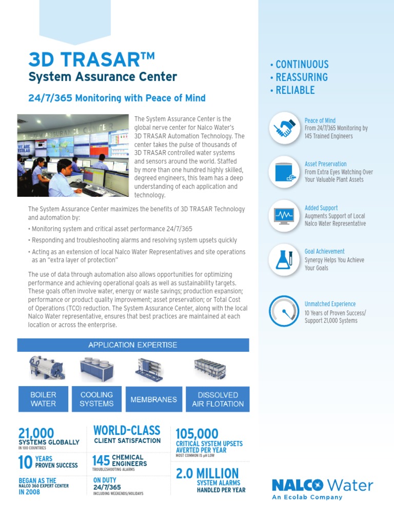 3D TRASAR System Assurance Center PDF | PDF | Automation | Sustainability