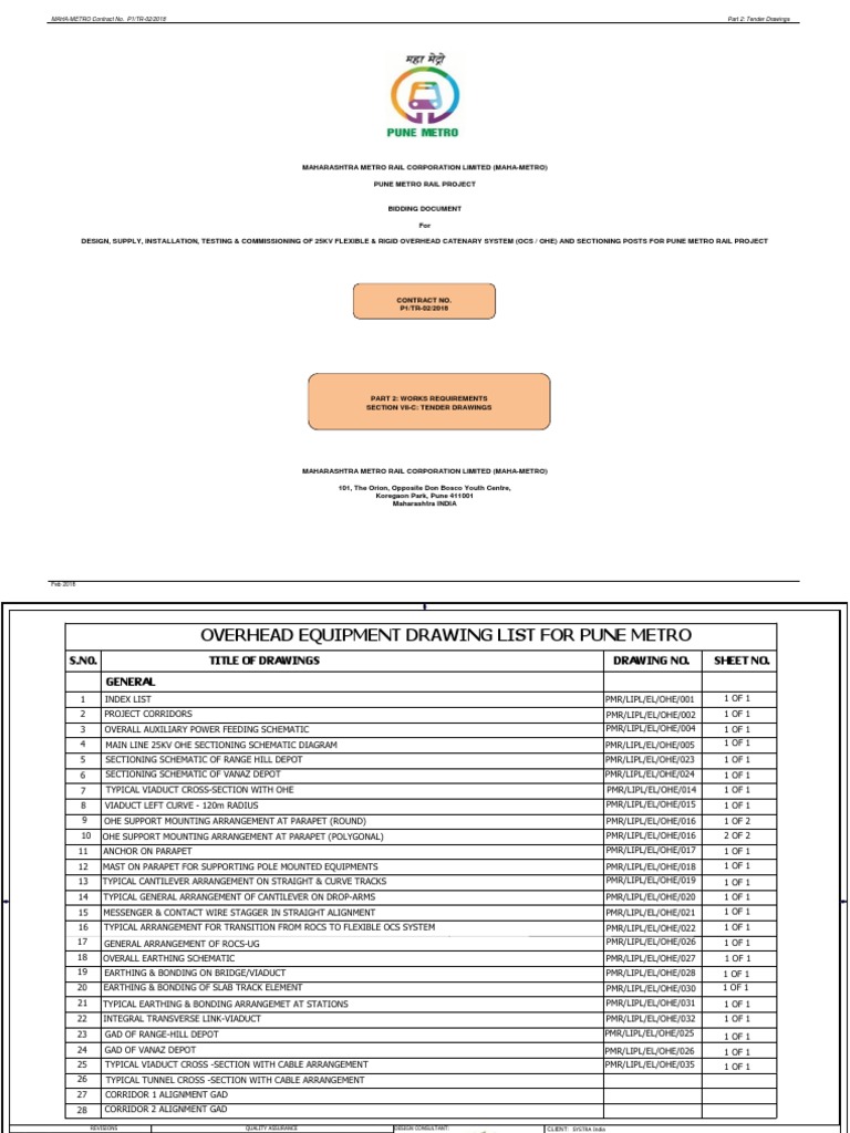 Pune Metro Tender Drawings Overview | PDF | Electric Rail Transport ...