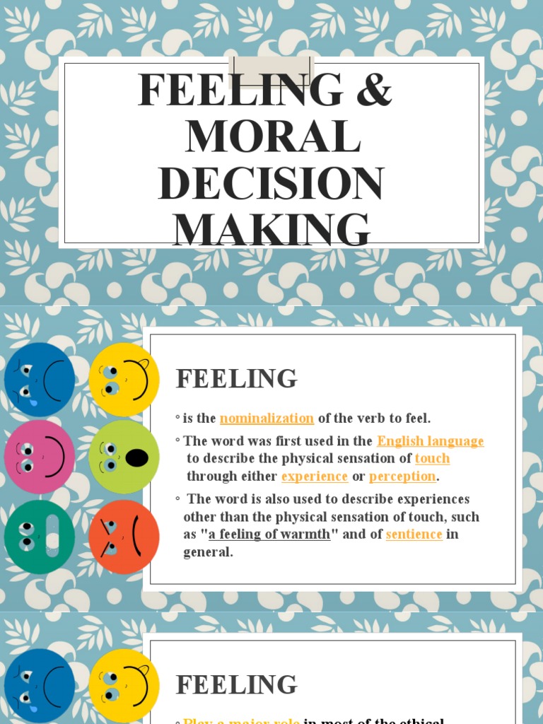 Emotions in Moral Decision Making | PDF | Reason | Feeling