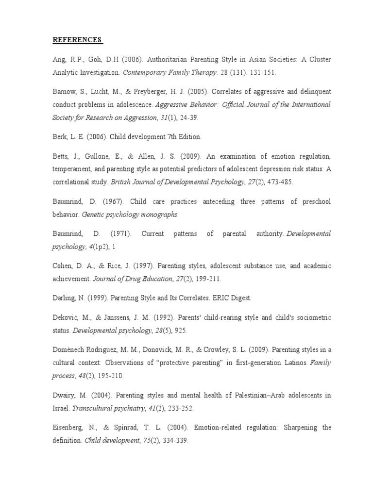 References PS | PDF | Parenting | Relationships