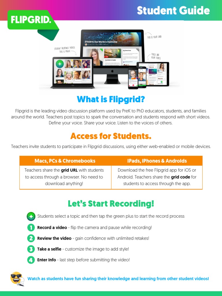 Flipgrid Student - Guide PDF | PDF