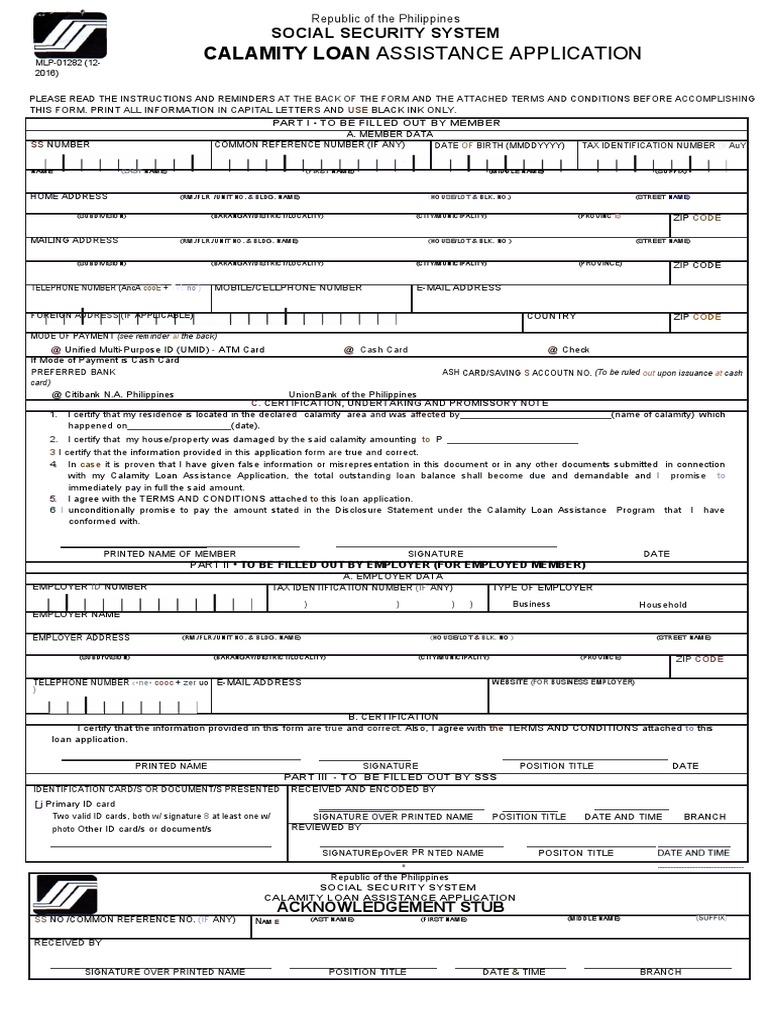 SSS Calamity Loan Application Guide | PDF | Identity Document | Government