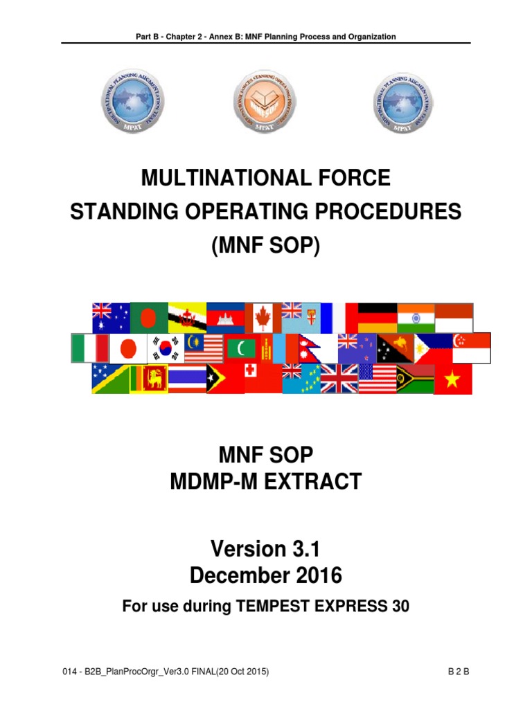 Multinational Force Standing Operating Procedures (MNF Sop) | PDF ...