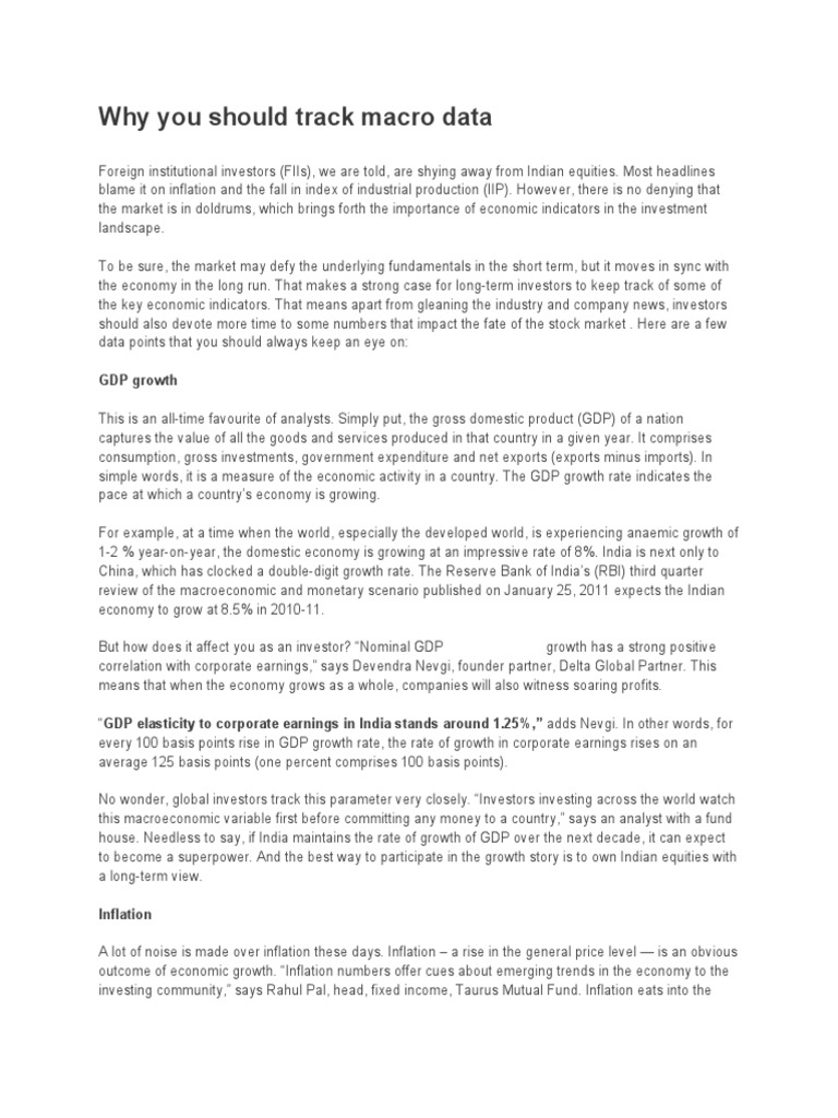Why You Should Track Macro Data | PDF | Yield (Finance) | Inflation