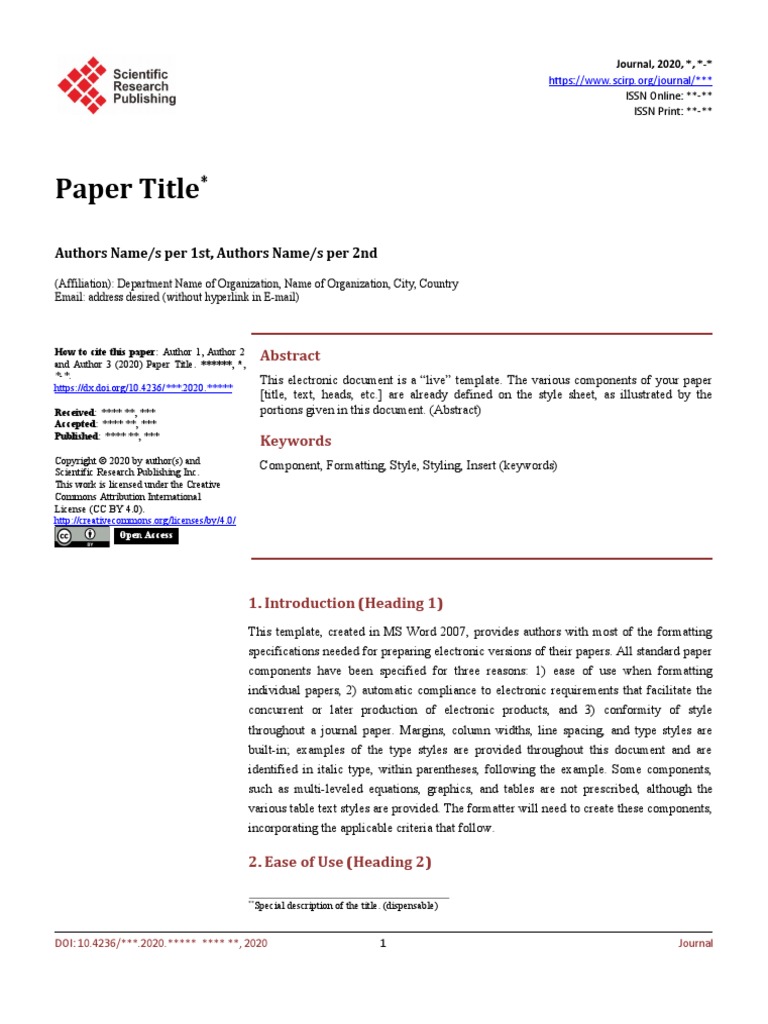 Paper Title: Authors Name/s Per 1st, Authors Name/s Per 2nd | PDF ...
