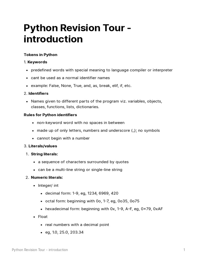 Python Revision Tour - Introduction | PDF | Control Flow | Trigonometric Functions