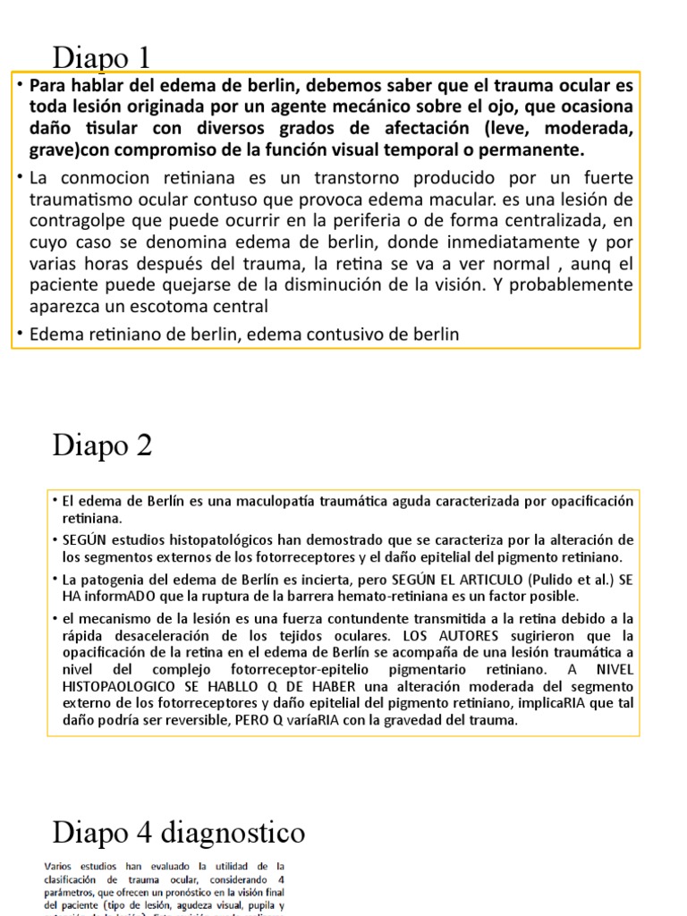 Edema de Berlin | PDF | Retina | Lesión