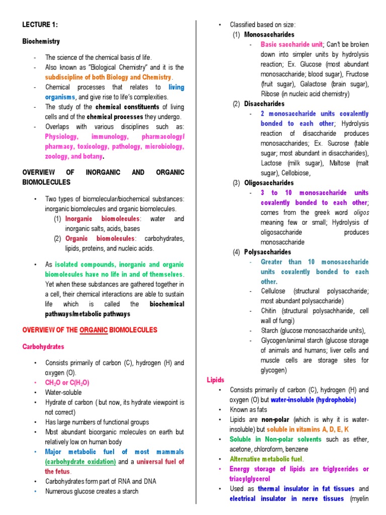 Biochemistry: Biomolecules Overview | PDF | Cell Membrane | Carbohydrates
