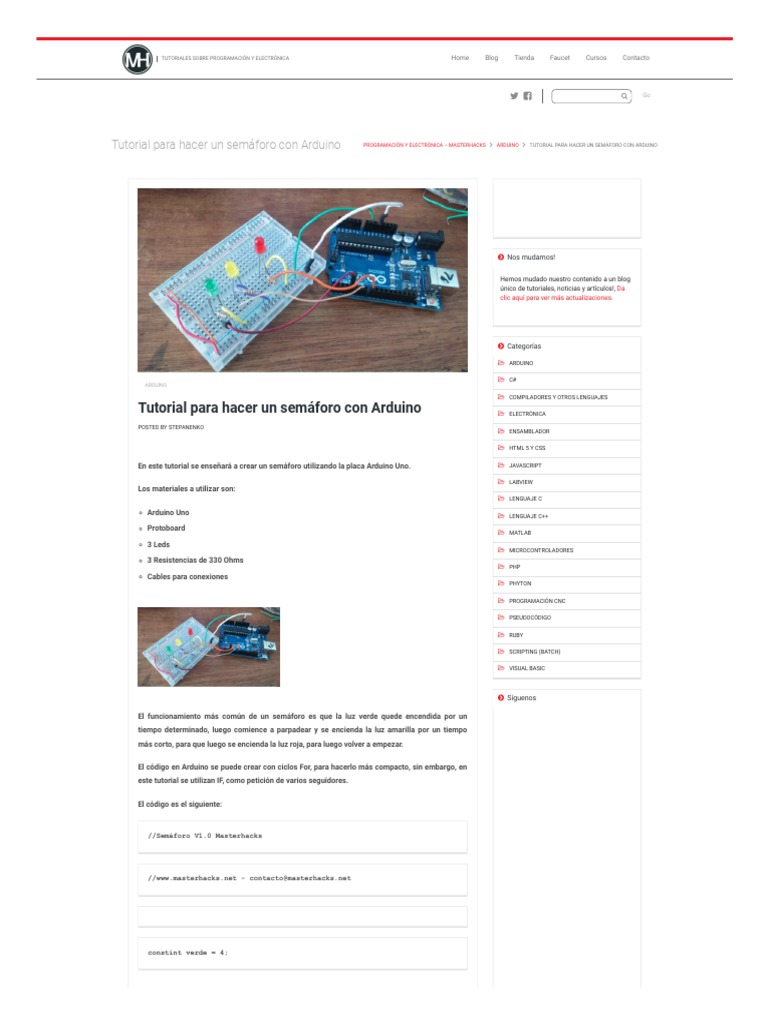 Tutorial para Hacer Un Semáforo Con Arduino | PDF | Arduino | Ingeniería Informática