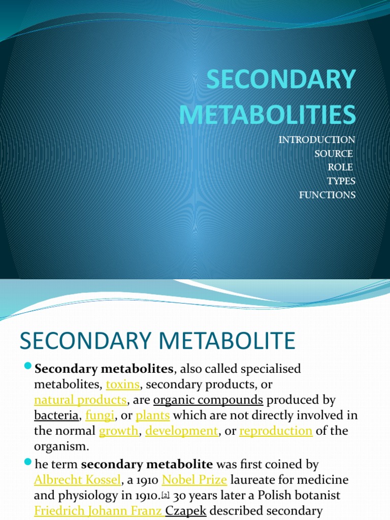An Overview of Secondary Metabolites: Their Sources, Roles, Types and ...