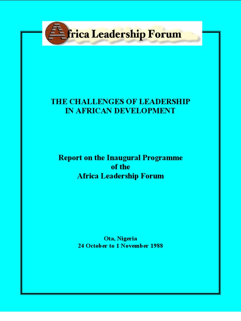 The Challenges of Leadership in Africa Development | PDF | Leadership ...