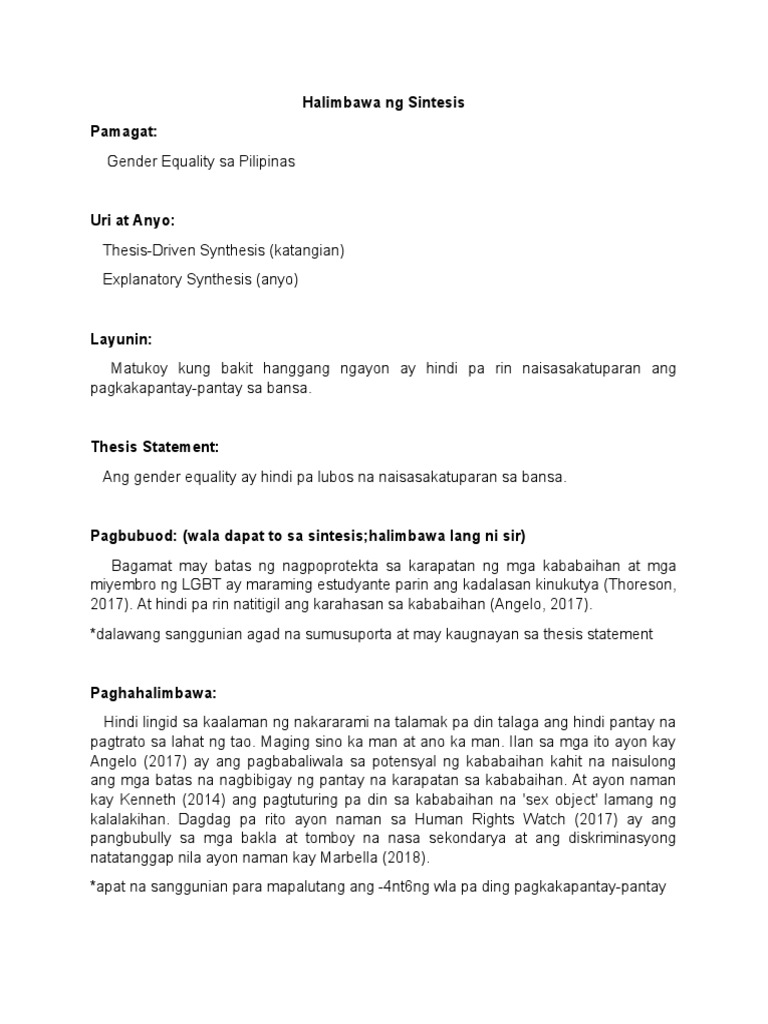 Halimbawa NG Sintesis | PDF