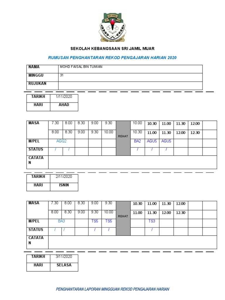 RUMUSAN RPH M31 (5 November) | PDF