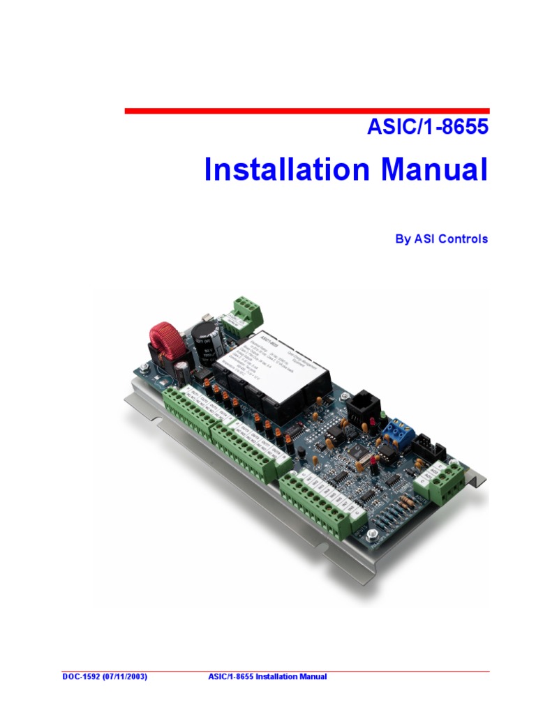 Installation Manual: ASIC/1-8655 | Download Free PDF | Fuse (Electrical ...