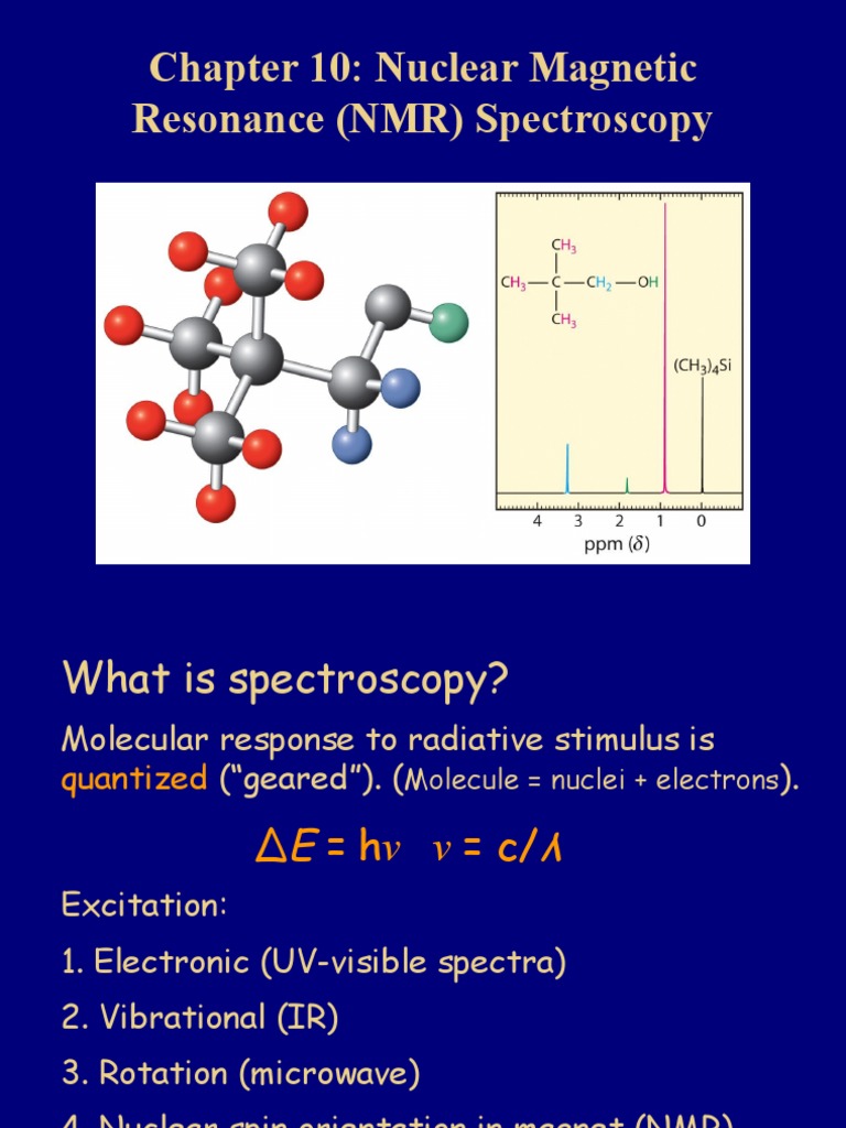 CHAPTER10 Nuclear Magnetic Resonance (NMR) Spectros | PDF | Nuclear Magnetic Resonance | Nuclear ...