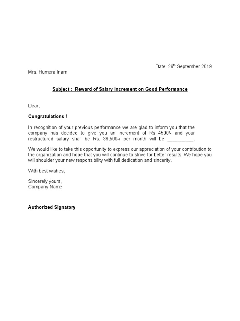 Increment Letter | PDF