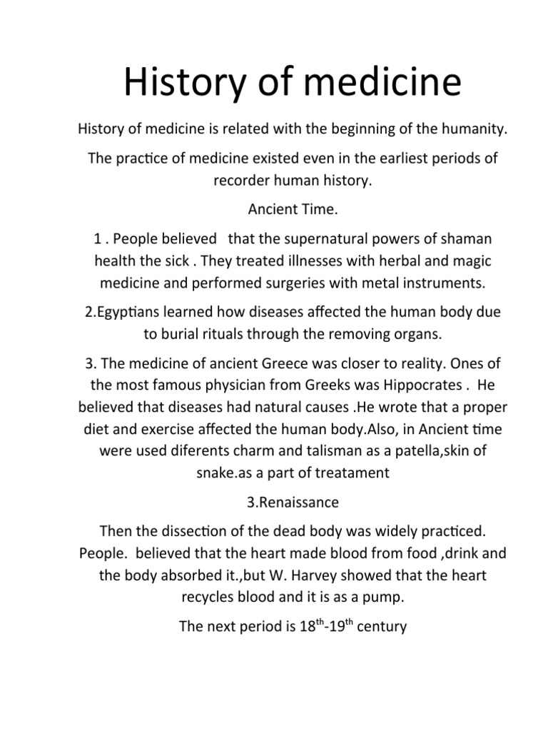 History of Medicine | PDF