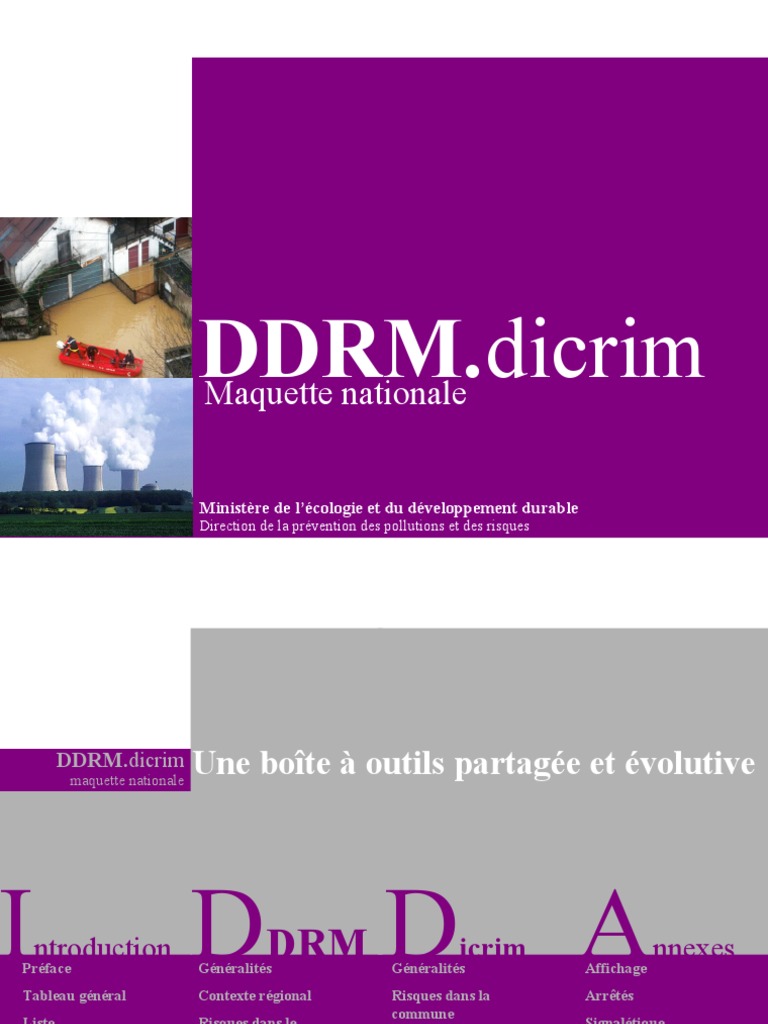 Diaporama Maquette DDRM Et DICRIM | PDF | Catastrophes naturelles | Risque