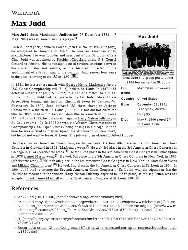 Max Judd | PDF | Chess | Traditional Board Games