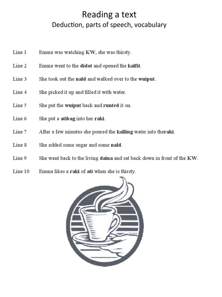 Reading A Text: Deduction, Parts of Speech, Vocabulary | PDF