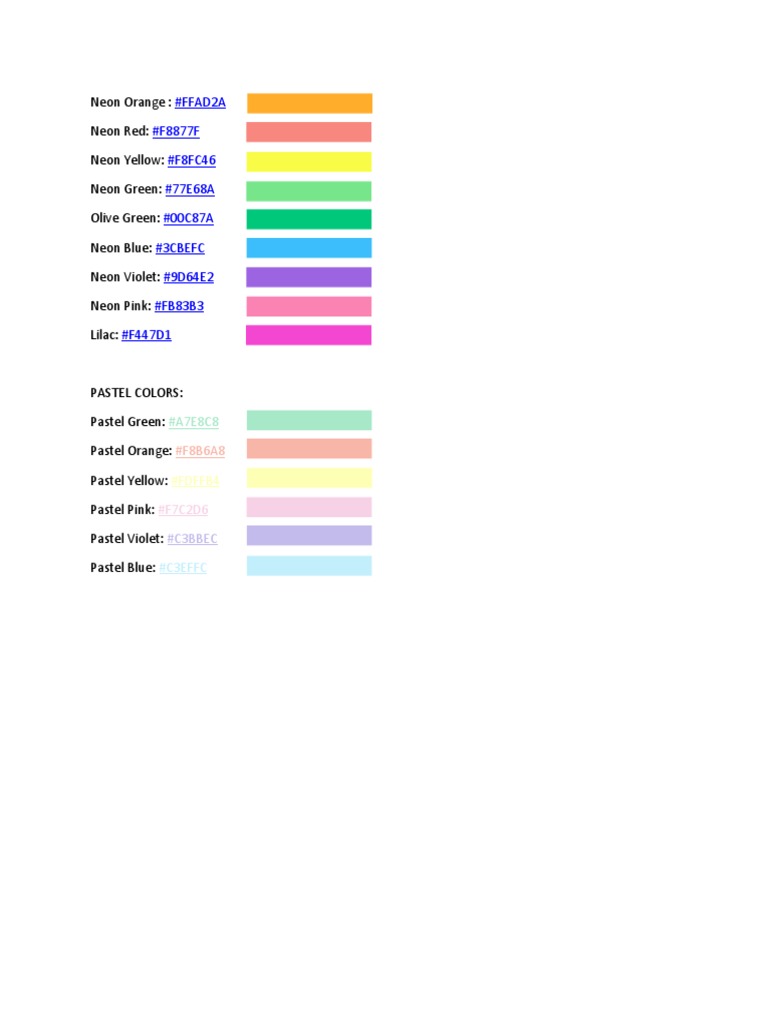 Neon Blue Hexadecimal Color Codes