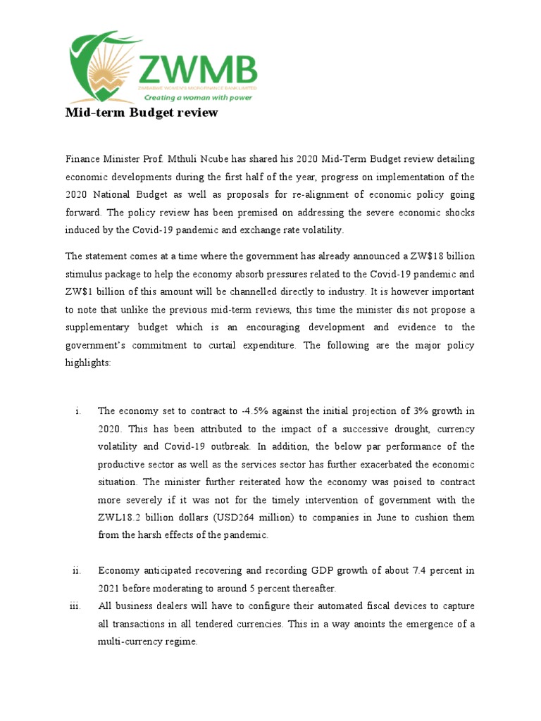 Mid-Term Policy Review | PDF | United States Dollar | Inflation