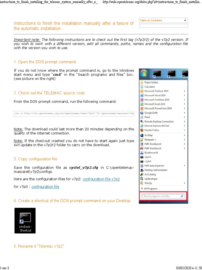 Manual Installation Guide for Telemac 7.2 | PDF | Computer File ...