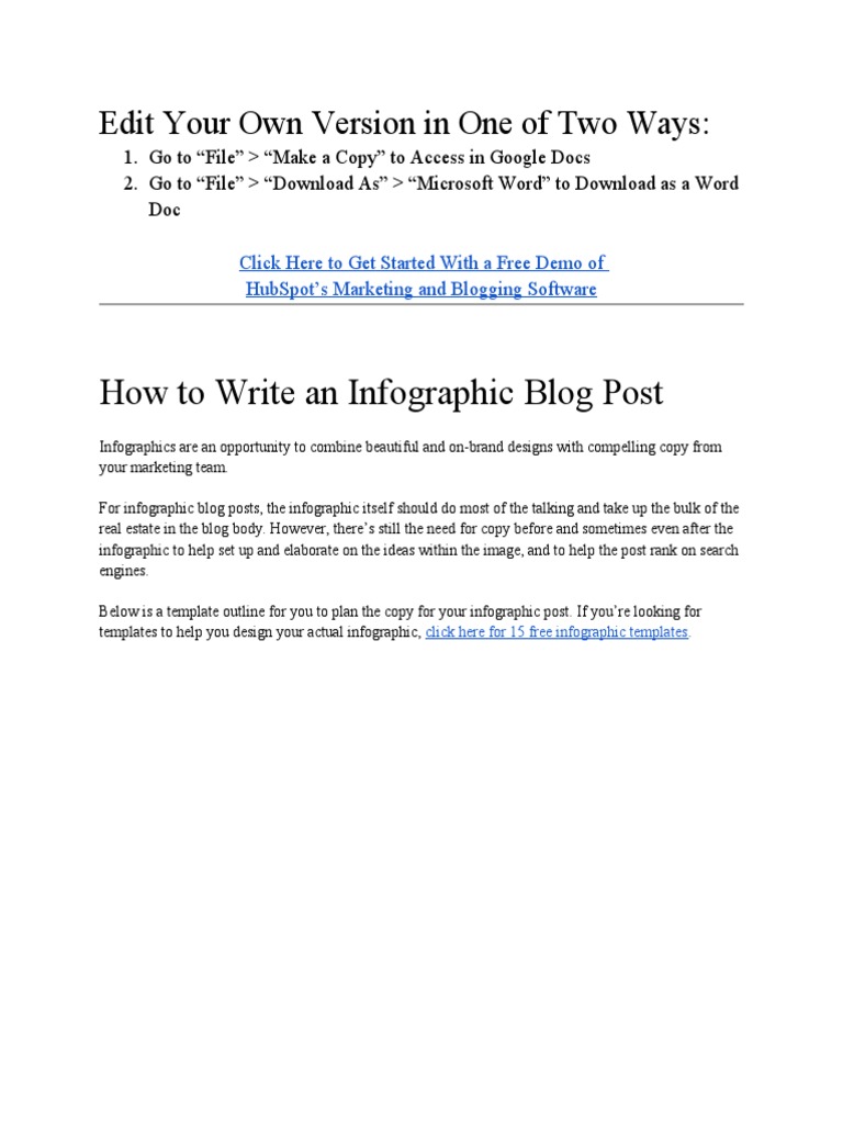 Infographic Blog Post Template | PDF | Search Engine Optimization ...
