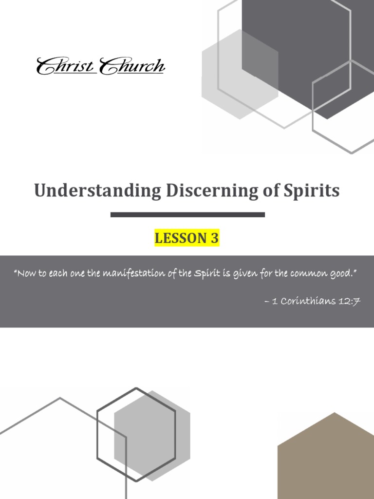 Understanding Discerning of Spirits: Lesson 3 | PDF | Spiritual Gift ...