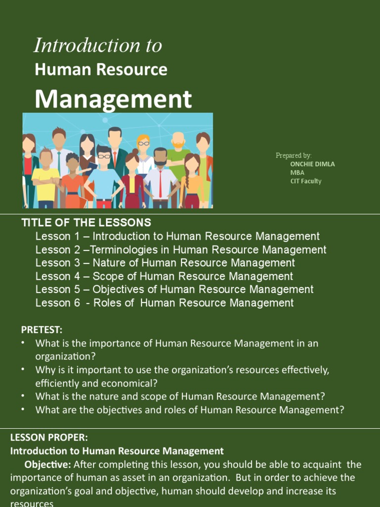 Introduction To: Human Resource | PDF | Human Resources | Human ...