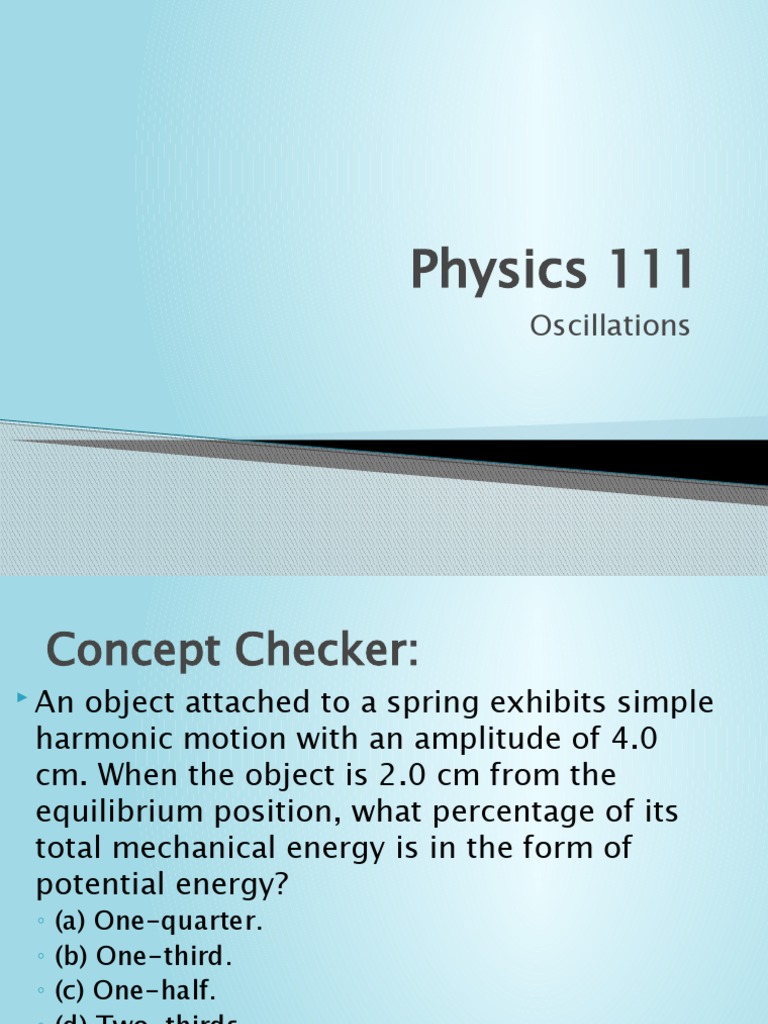 Physics 111: Oscillations | PDF | Oscillation | Nature