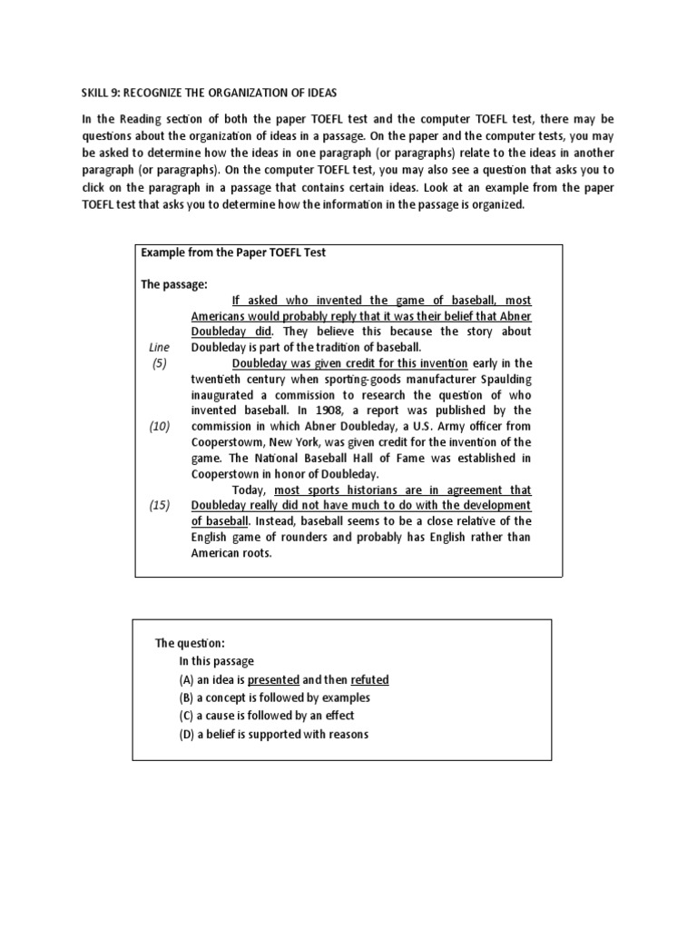 Example From The Paper TOEFL Test The Passage:: Line | PDF | Vaccines ...
