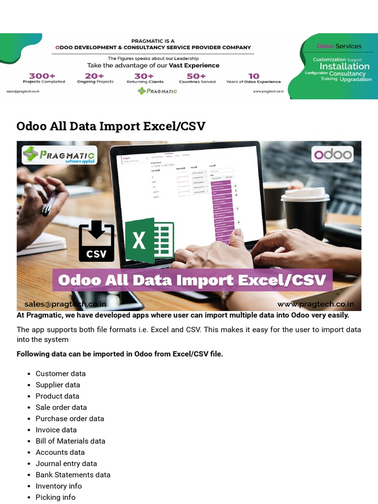 Odoo All Data Import Excel Csv Pragtech Blogger Pdf Quick Books