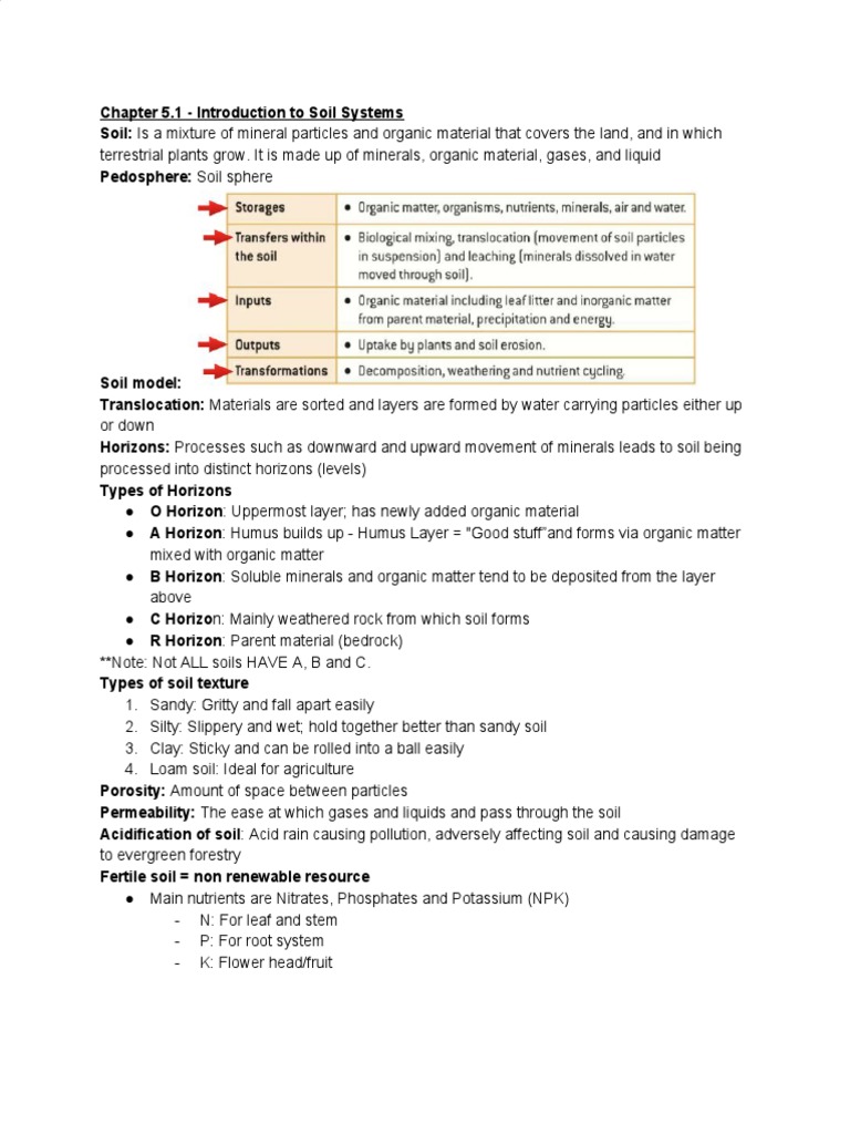 Chapter 5.1 - Introduction To Soil Systems Soil: Pedosphere | Download ...