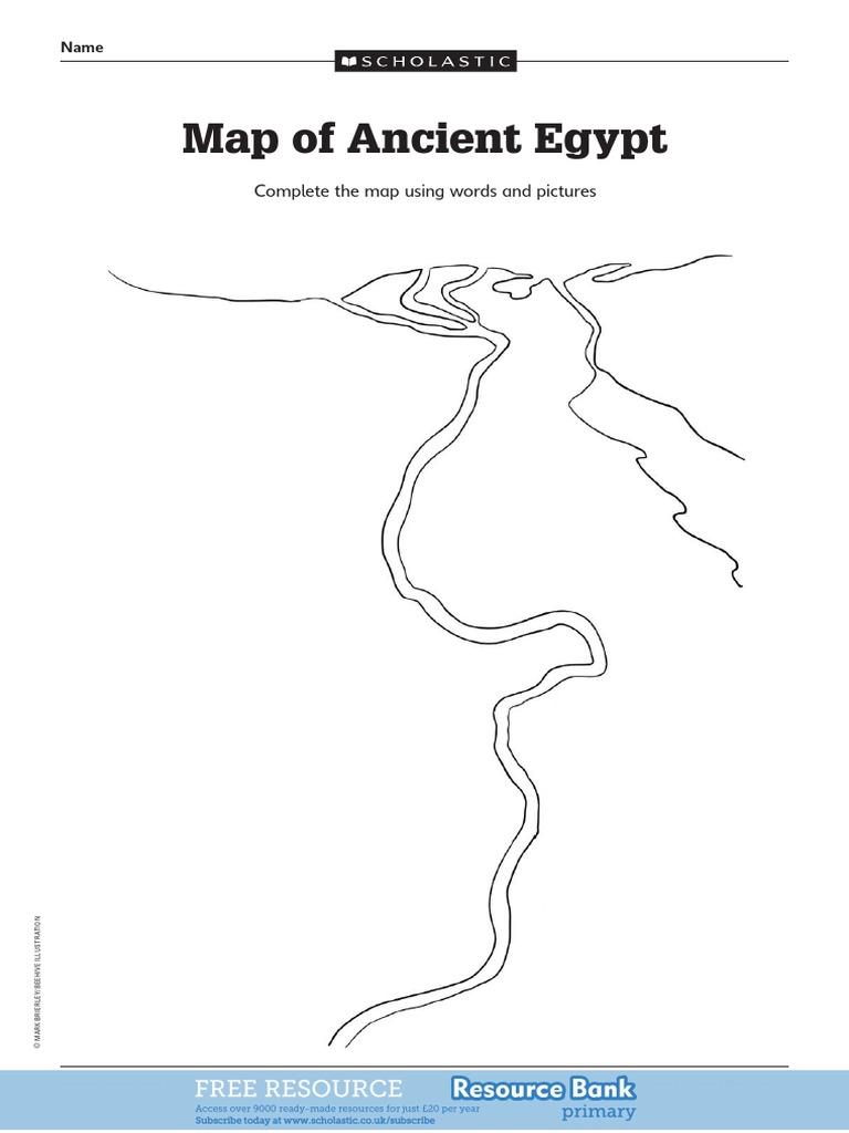 Map of Ancient Egypt: Complete The Map Using Words and Pictures | PDF