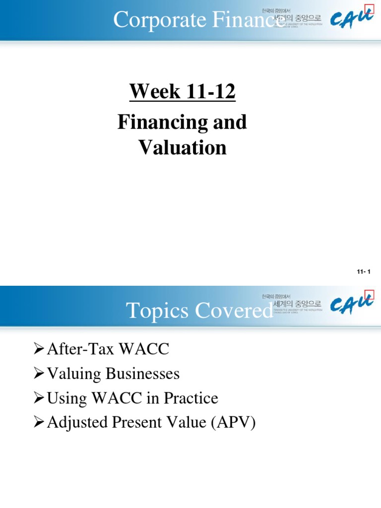 CF Week11 12 ST | PDF | Net Present Value | Cost Of Capital